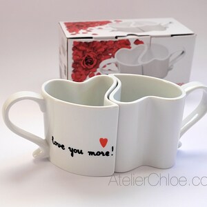 Heart Shaped Cups I Love You I Love You More Mugs Mug for | Etsy
