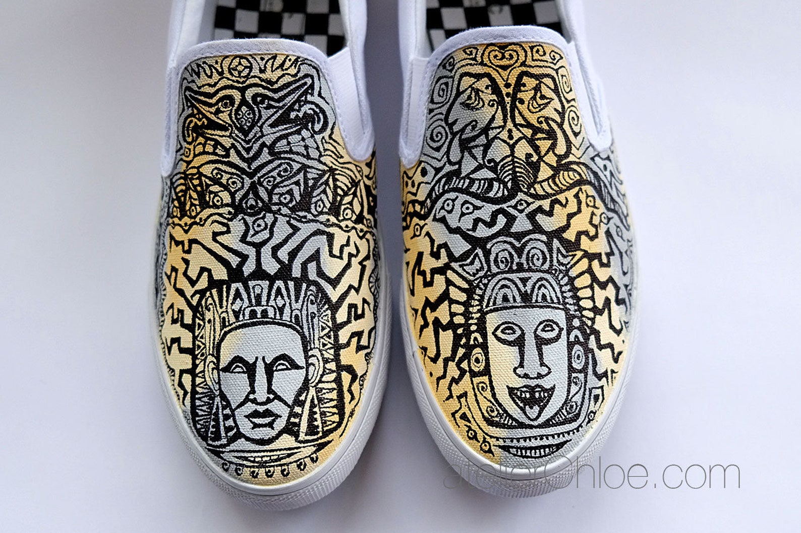 Custom Vans Shoes Painted Tribal Vans Custom Aztec Shoes - Etsy