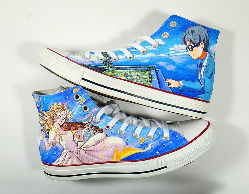 Custom Hand Painted Converse Anime Shoes Music Lovers Sneakers | Etsy