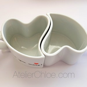 Heart Shaped Mugs Couple Coffee Cups Engagement Gift True Love Mugs ...
