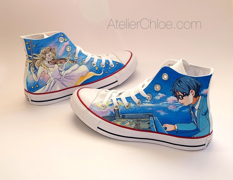 Custom Hand Painted Converse Anime Shoes Music Lovers Sneakers | Etsy