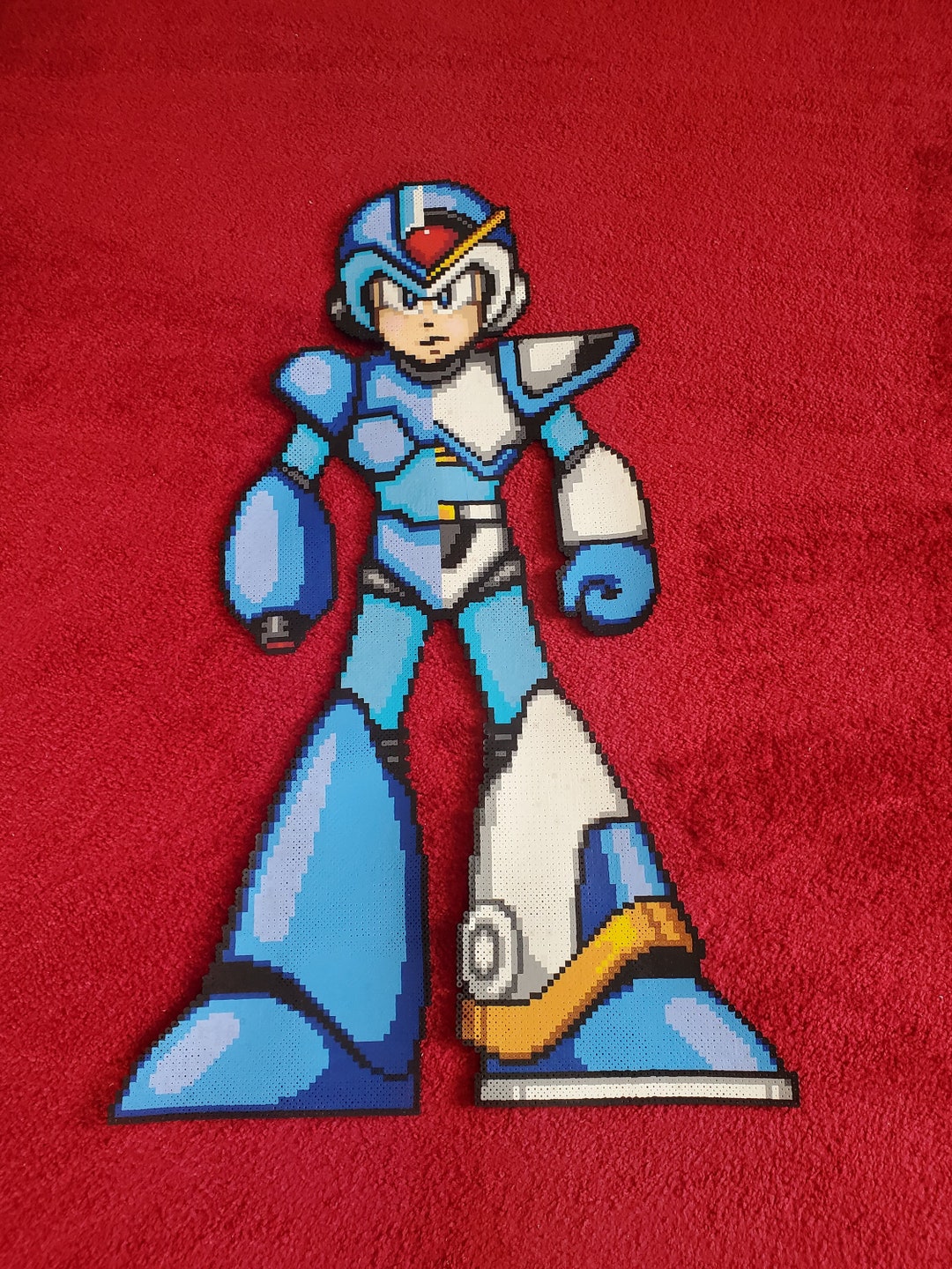 Mega Man X "half N Half" Perler Bead Blue - Etsy