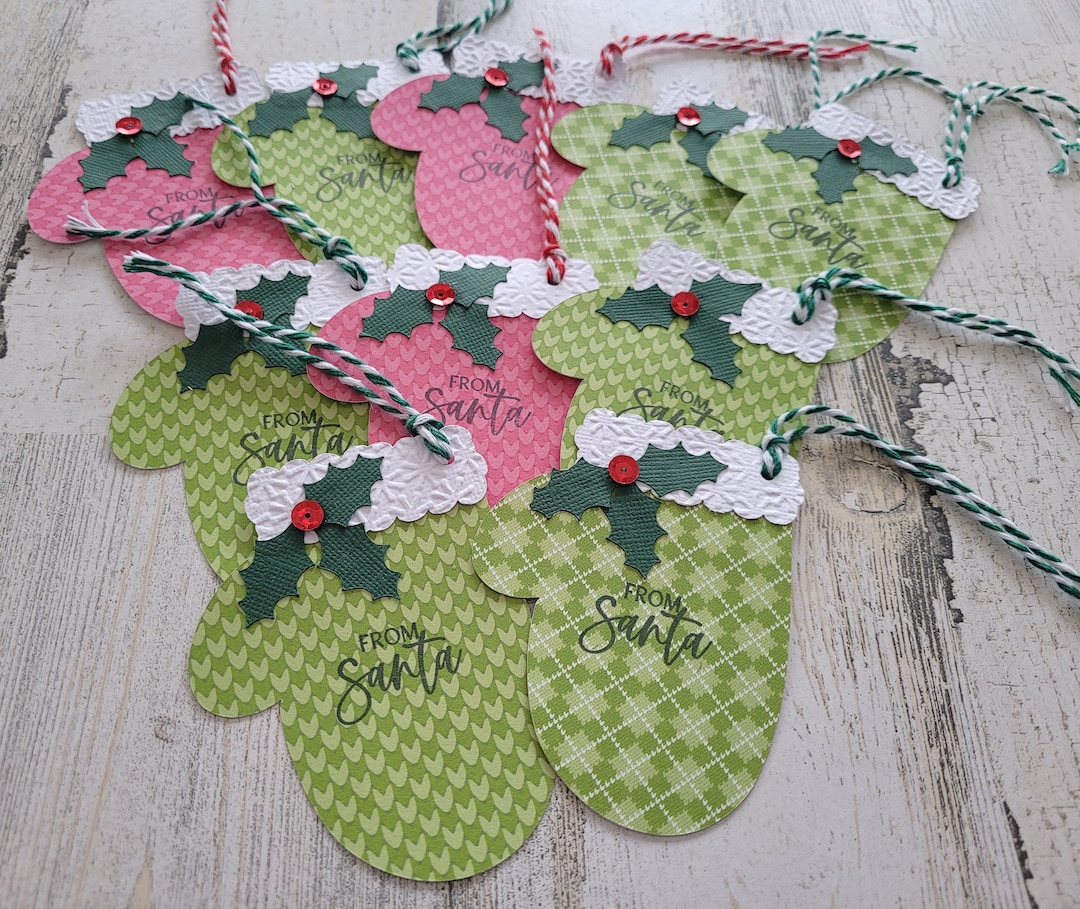 CHRISTMAS GIFT TAGS, Mitten Gift Tags, Holiday Gift Tags, Set of 10 - Etsy
