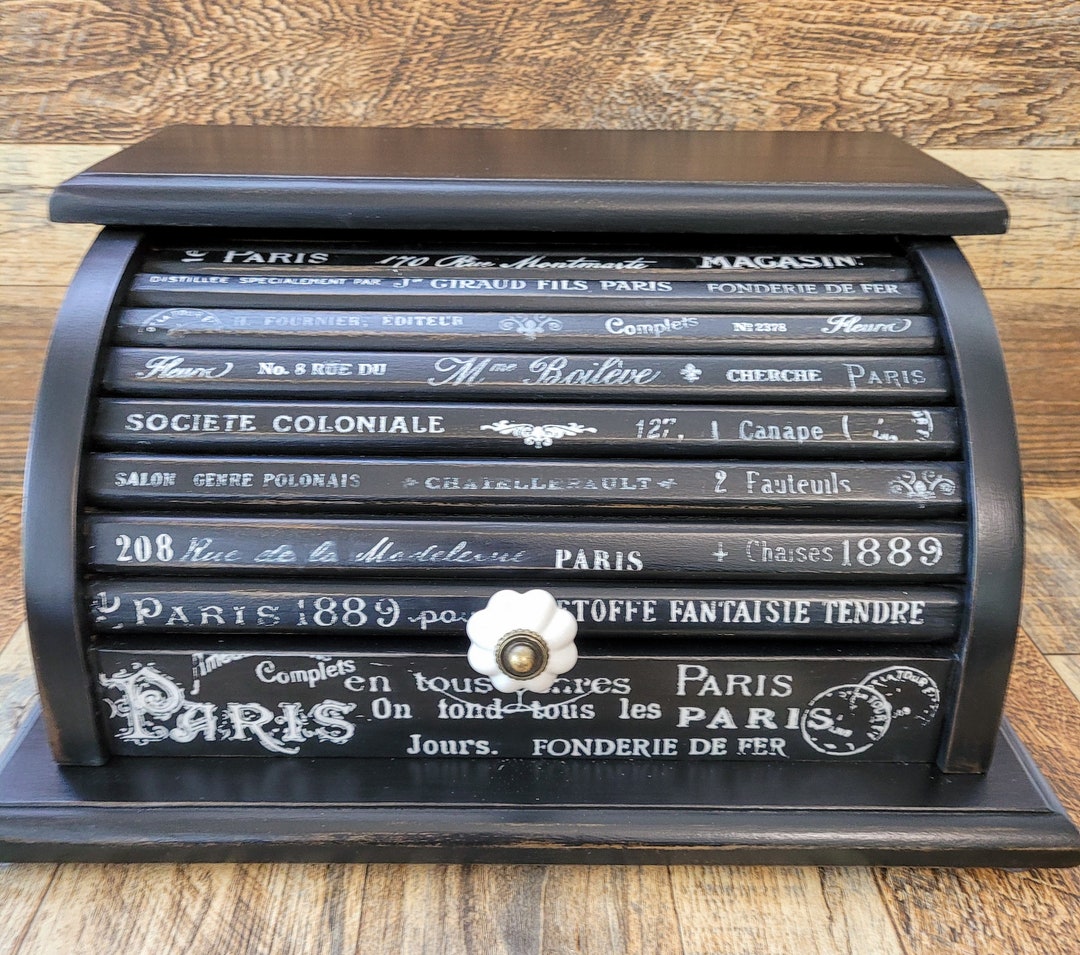 BREADBOX FRENCH COUNTRY, French Farmhouse, Small Breadbox, Tambour Door ...