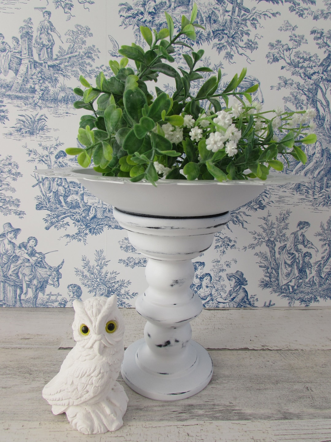 PEDESTAL BOWL, Shabby Chic Decor, Cottage Core Decor, Farmhouse Decor ...