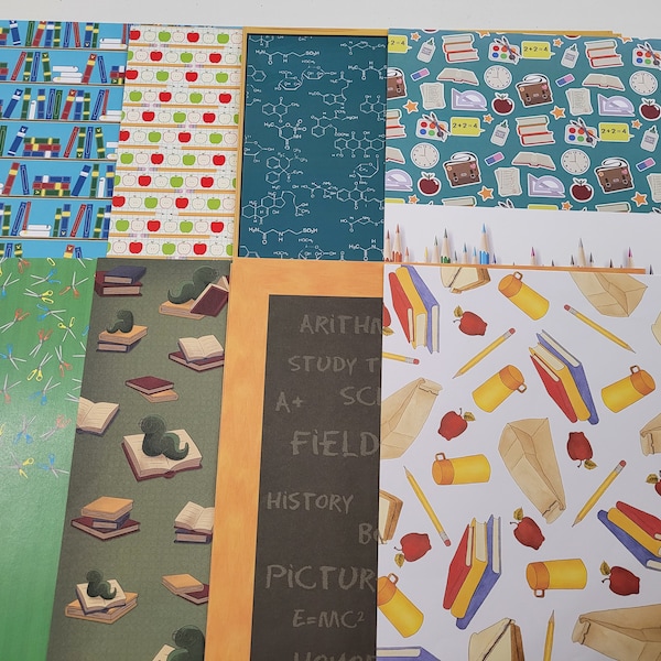 School Theme Scrapbook Paper - Etsy