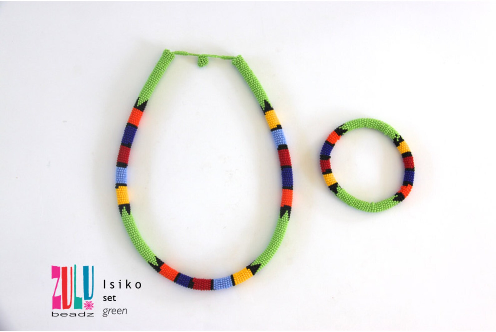 ISIKO - Zulu Traditional Beaded Set of Necklace and Bracelet - Etsy
