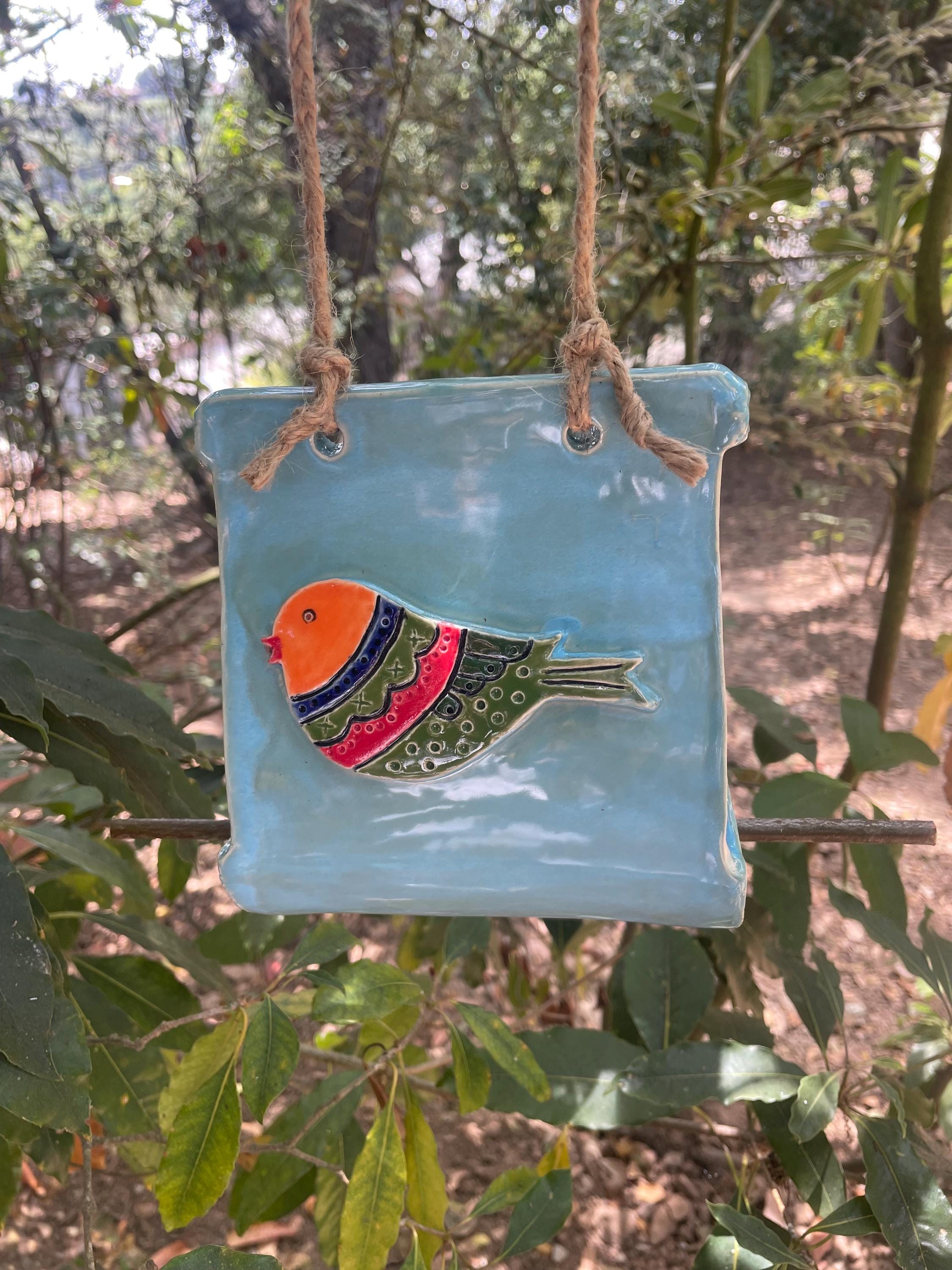 Handcrafted Ceramic Bird Feeder – Colorful Glaze Finish. - Etsy