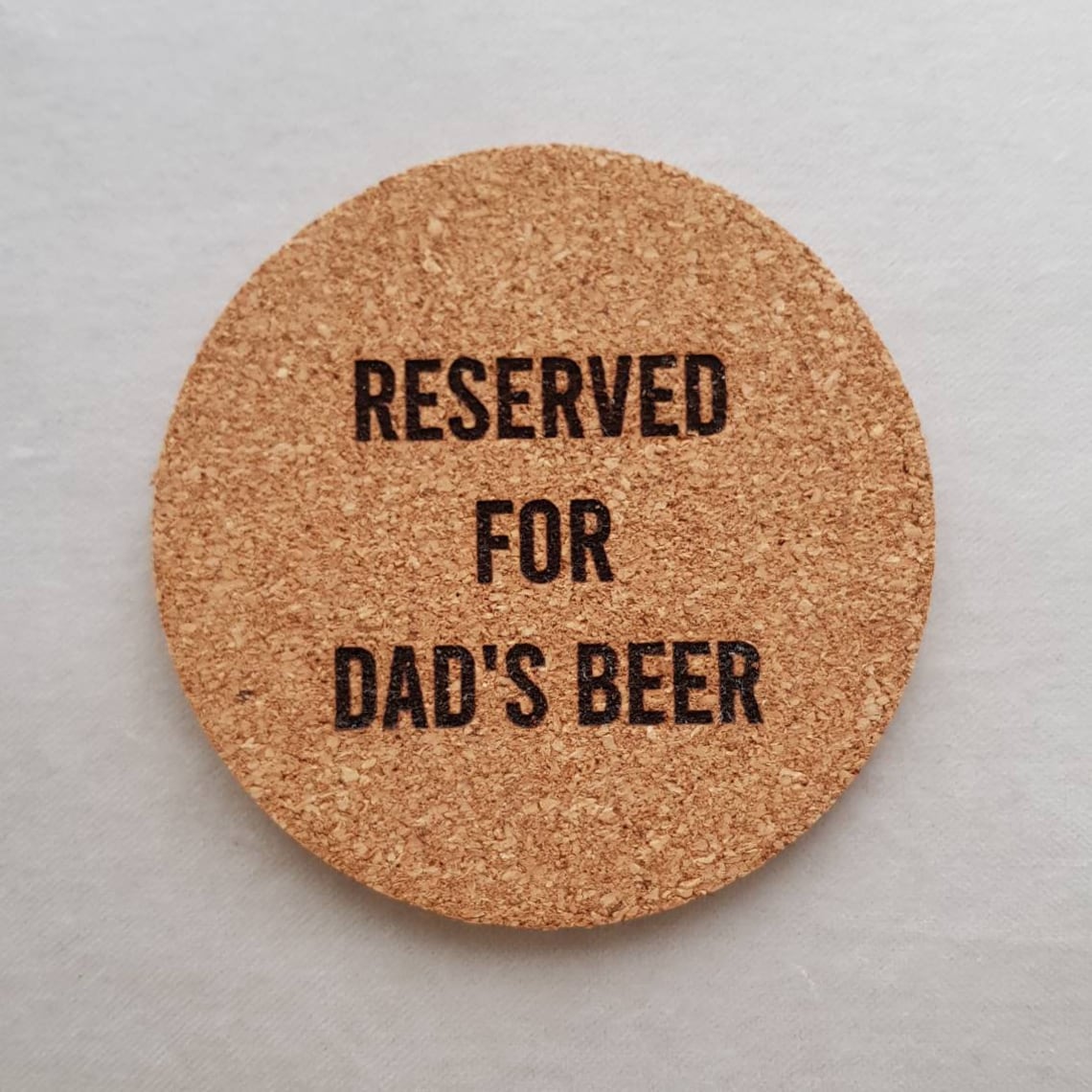Fathers Day Beer Coaster - Reserved for Dad's Beer - Cork Coaster ...