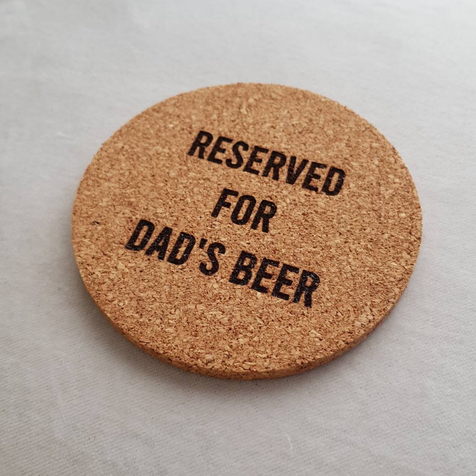 Fathers Day Beer Coaster - Reserved for Dad's Beer - Cork Coaster ...