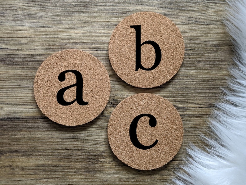 Personalised Alphabet Coaster Cork Initial Coaster Custom | Etsy UK
