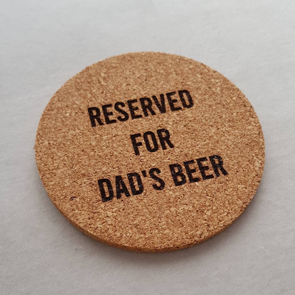 Fathers Day Beer Coaster - Reserved for Dad's Beer - Cork Coaster ...