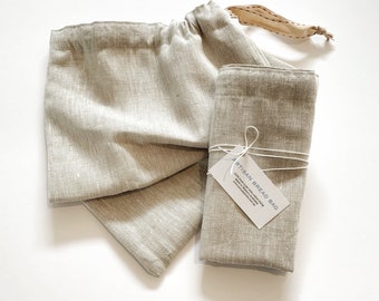 Linen Bread Bag, Organic Food Storage, Loaf Bag, Bread Loaf Bag ...