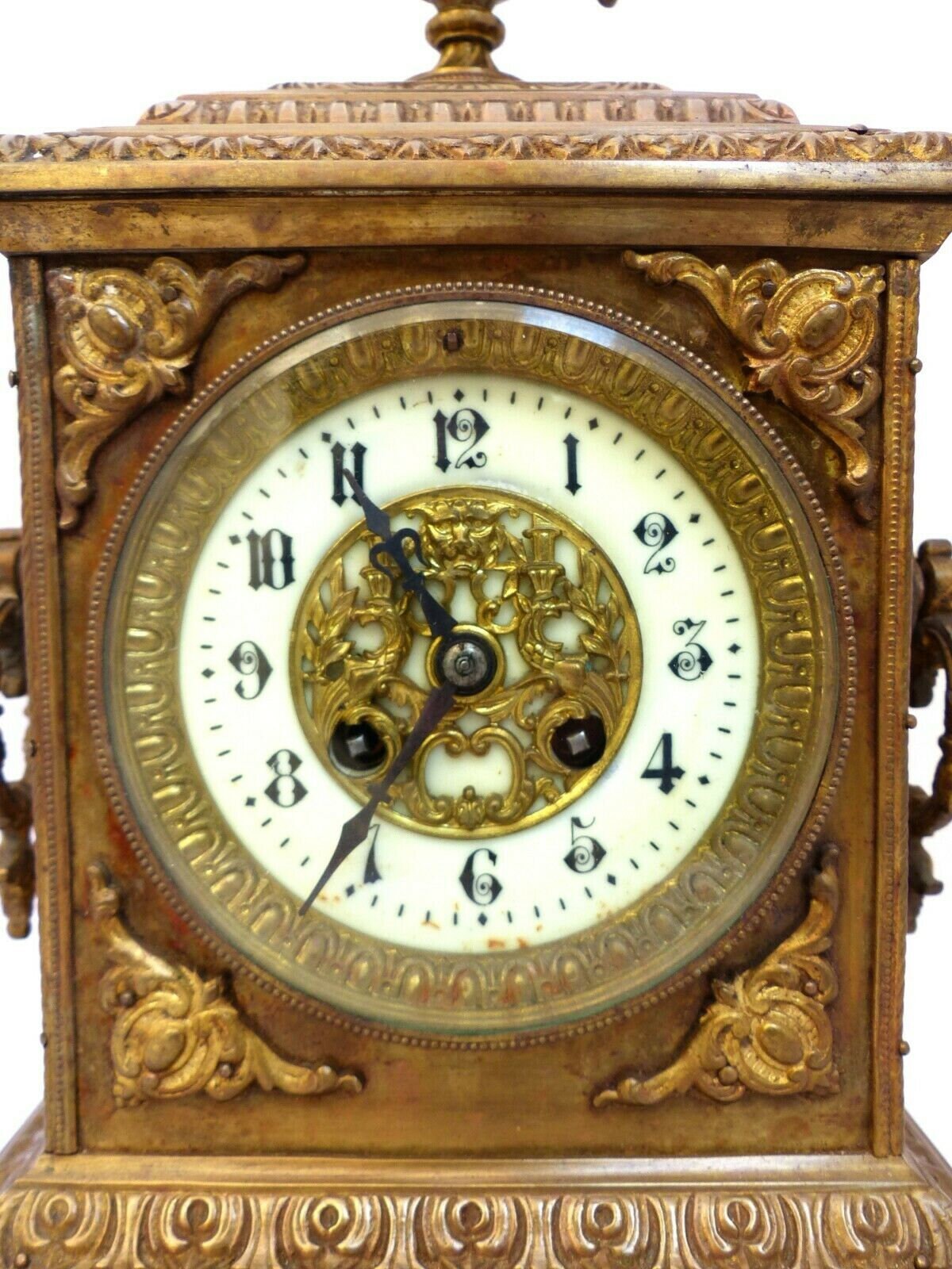 16 Gorgeous Antique French Bronze Lion Clock 19th Paris Movement ...