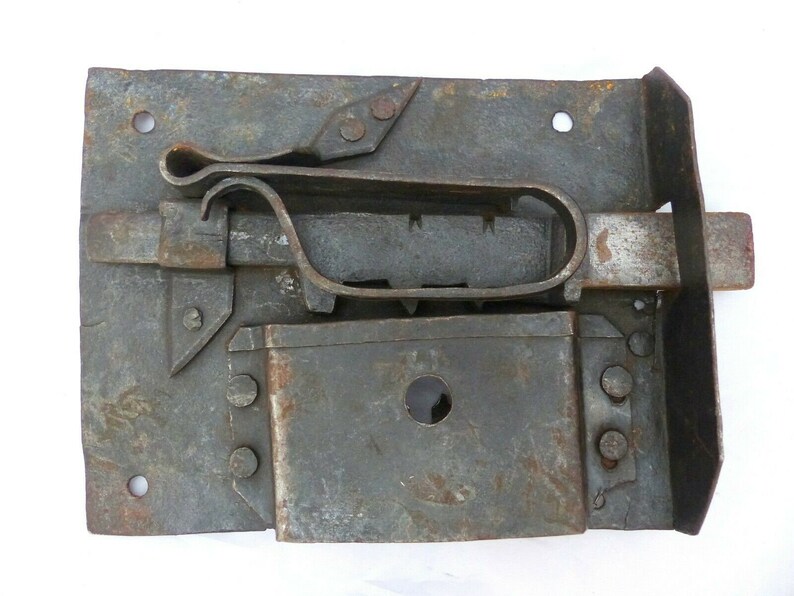 17th Century Large Primitive Hand Made Wrought Iron Castle Door Lock ...
