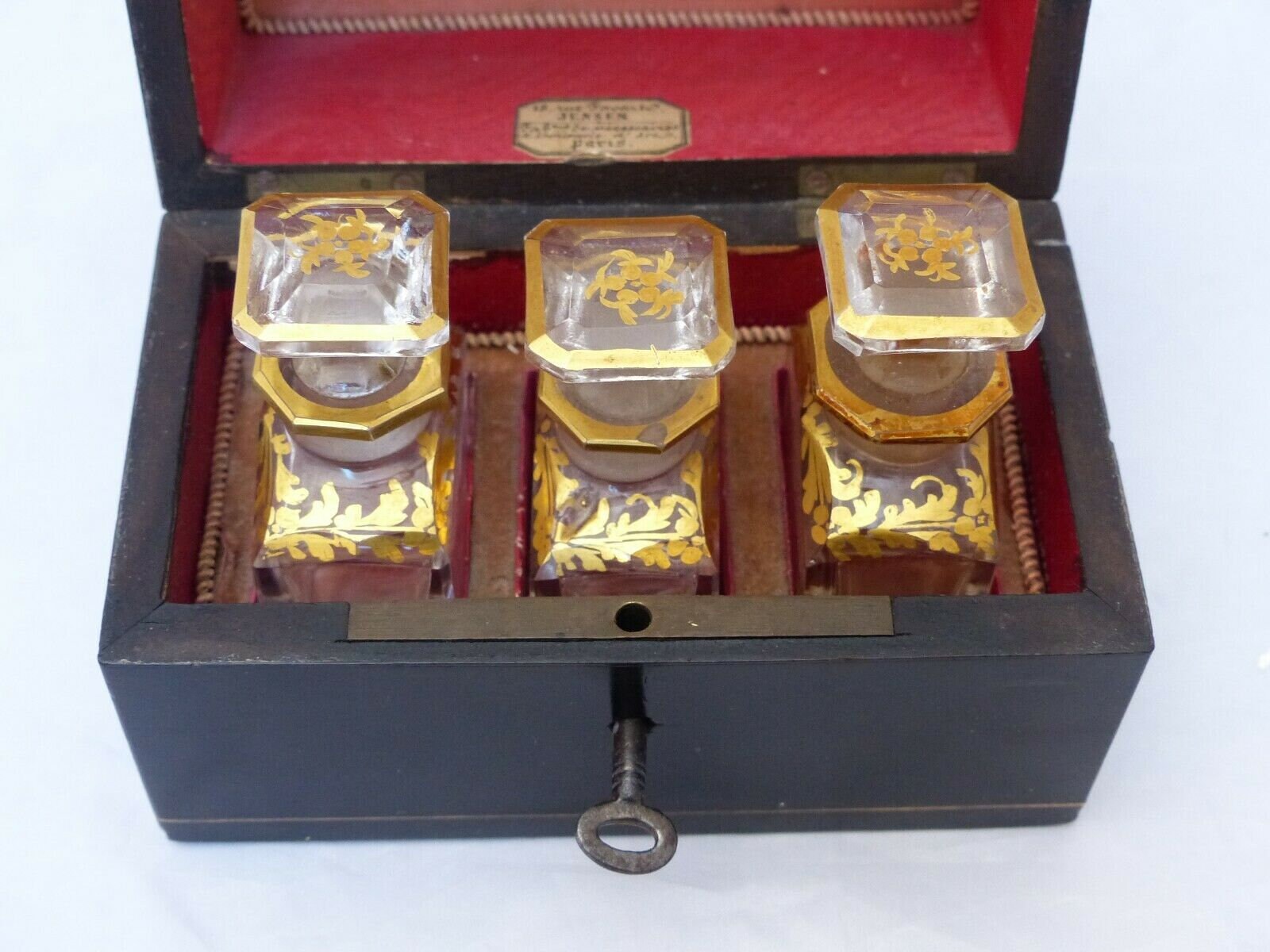 Baccarat Antique French Perfume Caddy Signed Jensen Paris Boulle Box ...
