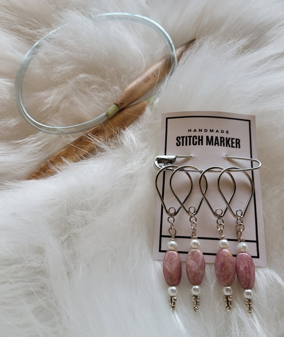 Pink Drop Stitch Markers - Etsy