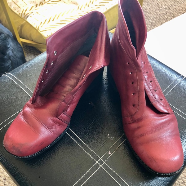 Red Ankle Boots - Etsy