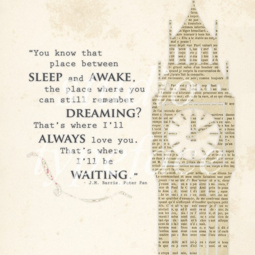 Peter Pan Big Ben Print Neutral Vintage Papers | Etsy