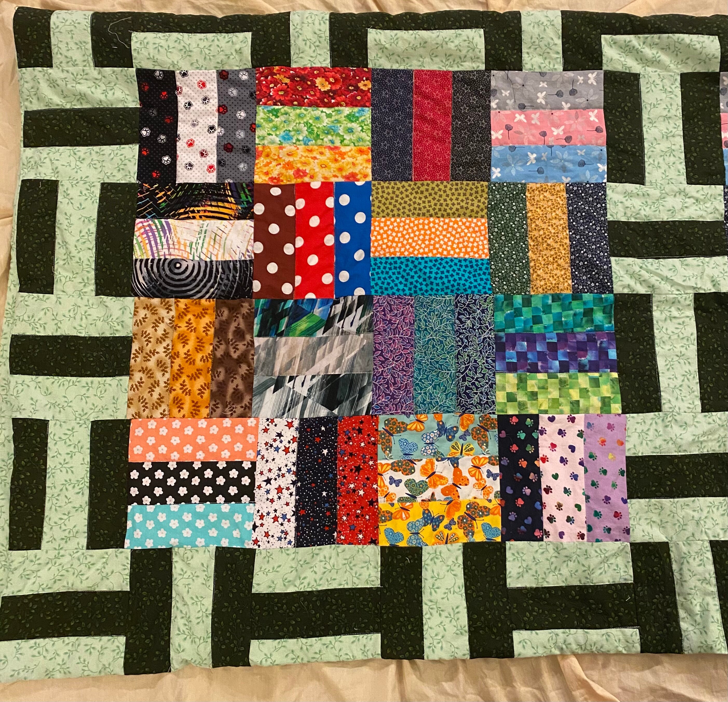 Reflection Quilt With Mint Green Backing - Etsy