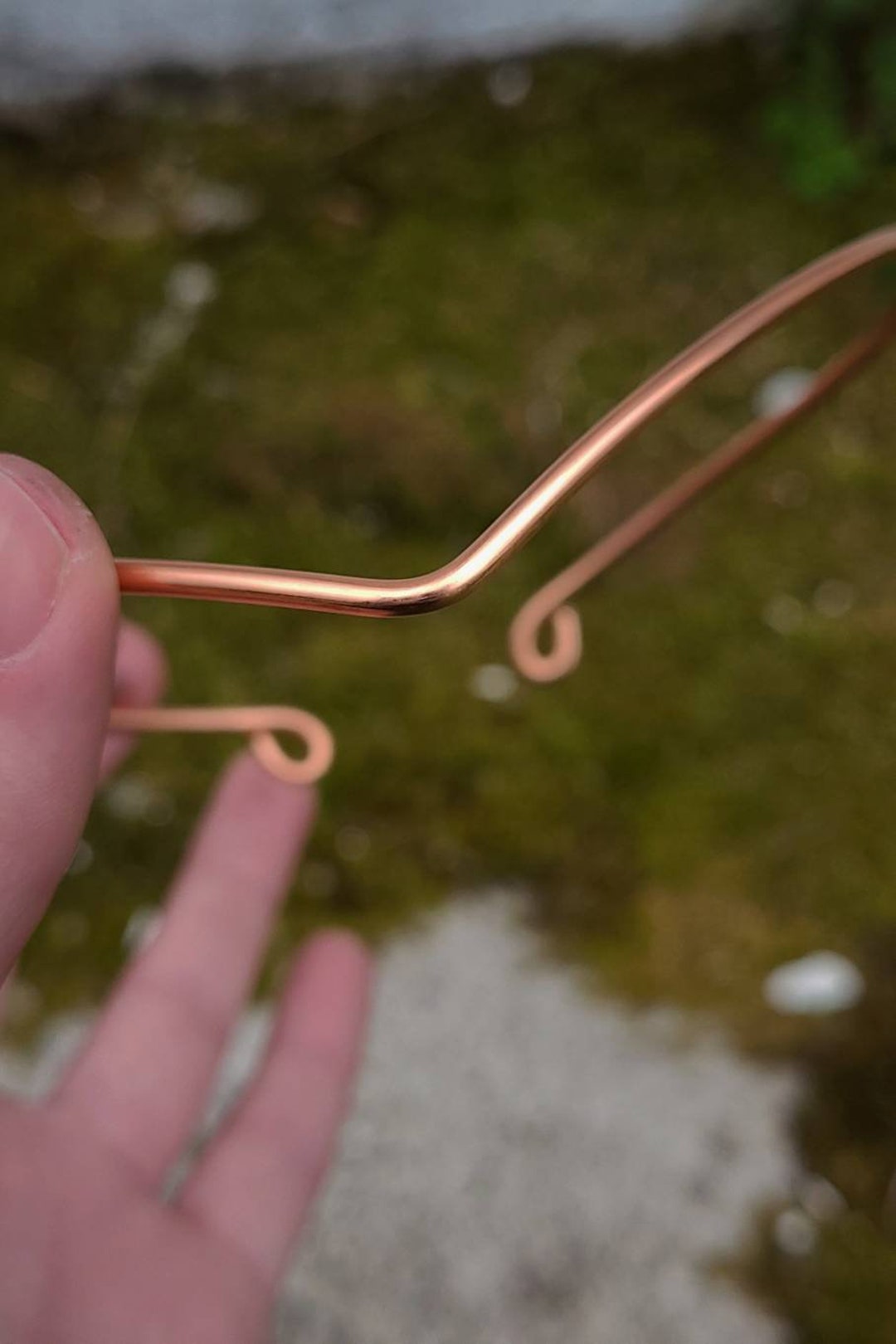 Angled Bright Copper Neck Cuff // Dark Mori Copper Necklace // Minimal ...
