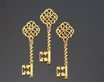 Gold Skeleton Key - Etsy