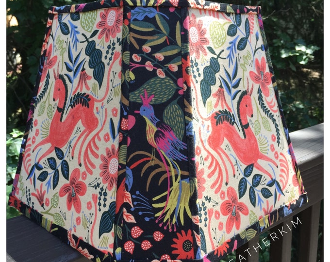 HANDMADE Rifle Paper Co FABRIC LAMPSHADE Lamp Shade Using Les Fleurs ...