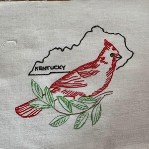 Vintage State Bird Embroidery Quilt Square: Americana Craft Fabric - Etsy