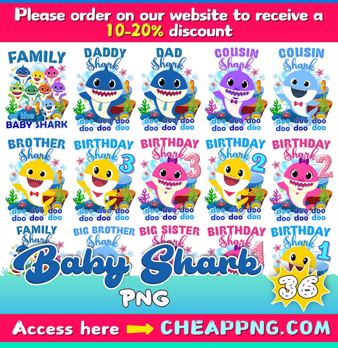 Sale Baby Shark Bundle, Baby Shark Svg Png, Baby Shark Family Png, Baby ...