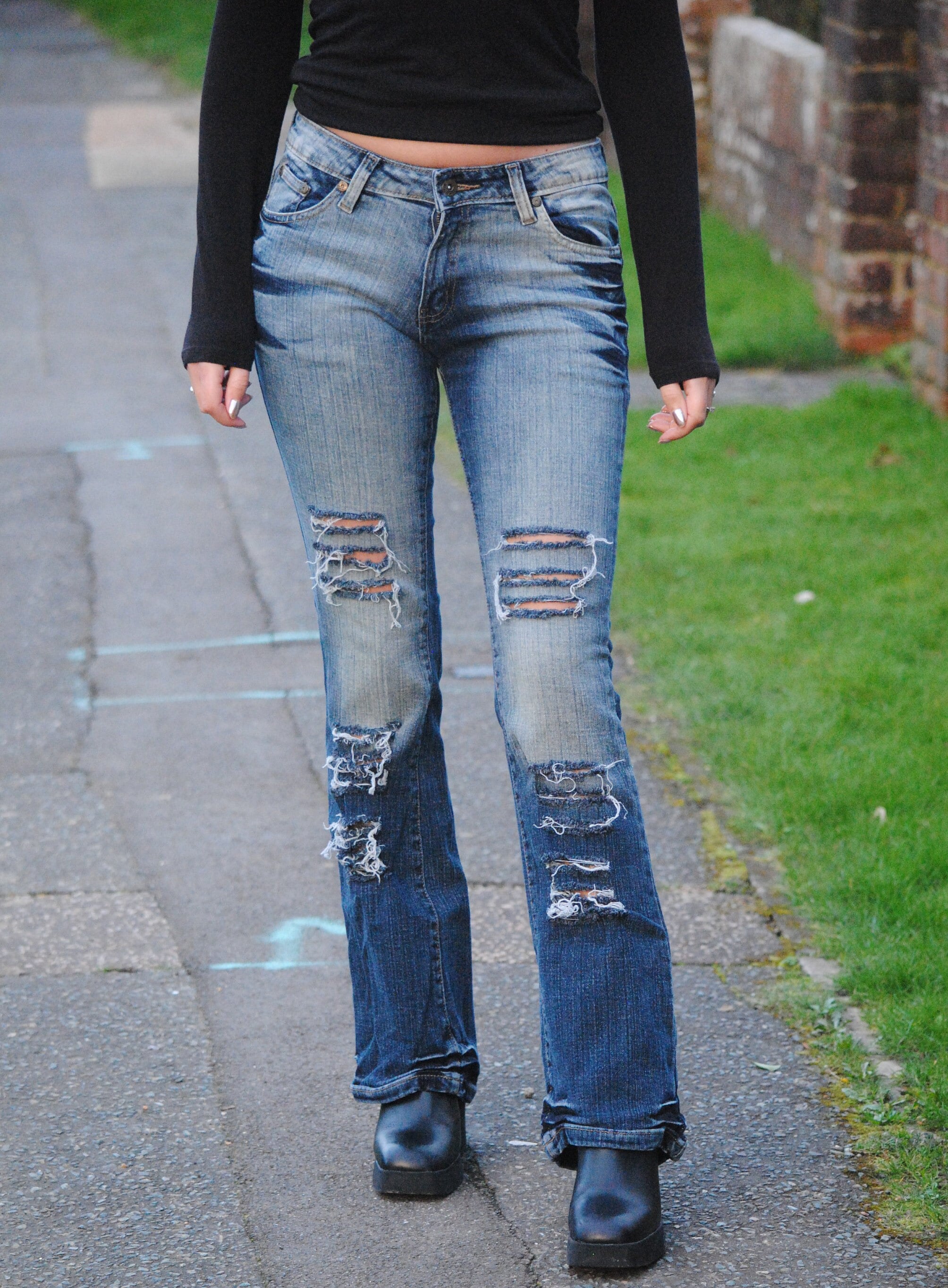 90s/y2k Vintage Distressed Ripped Jeans - Etsy