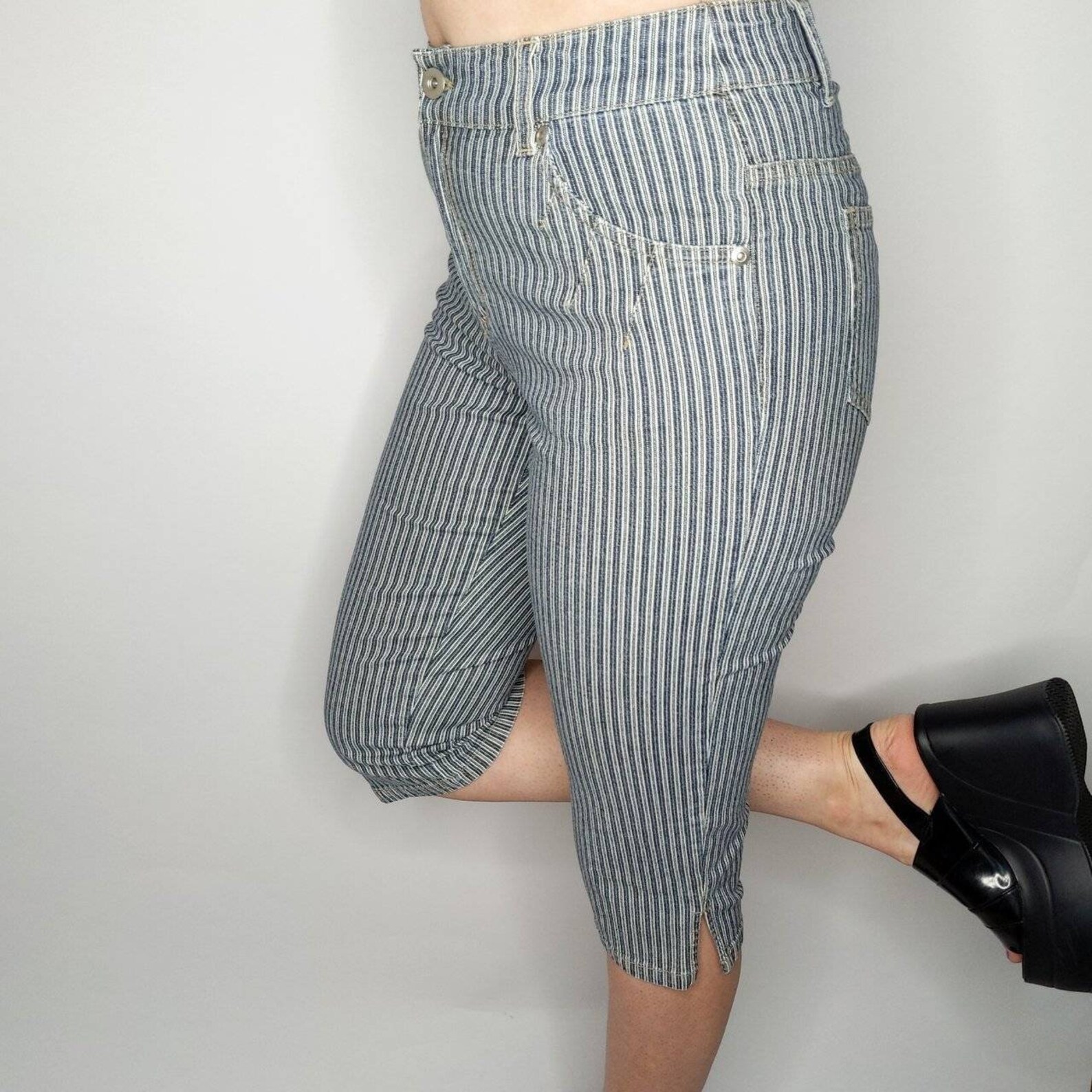 90s Vintage Denim Capri 3/4 Length Trousers Jeans - Etsy
