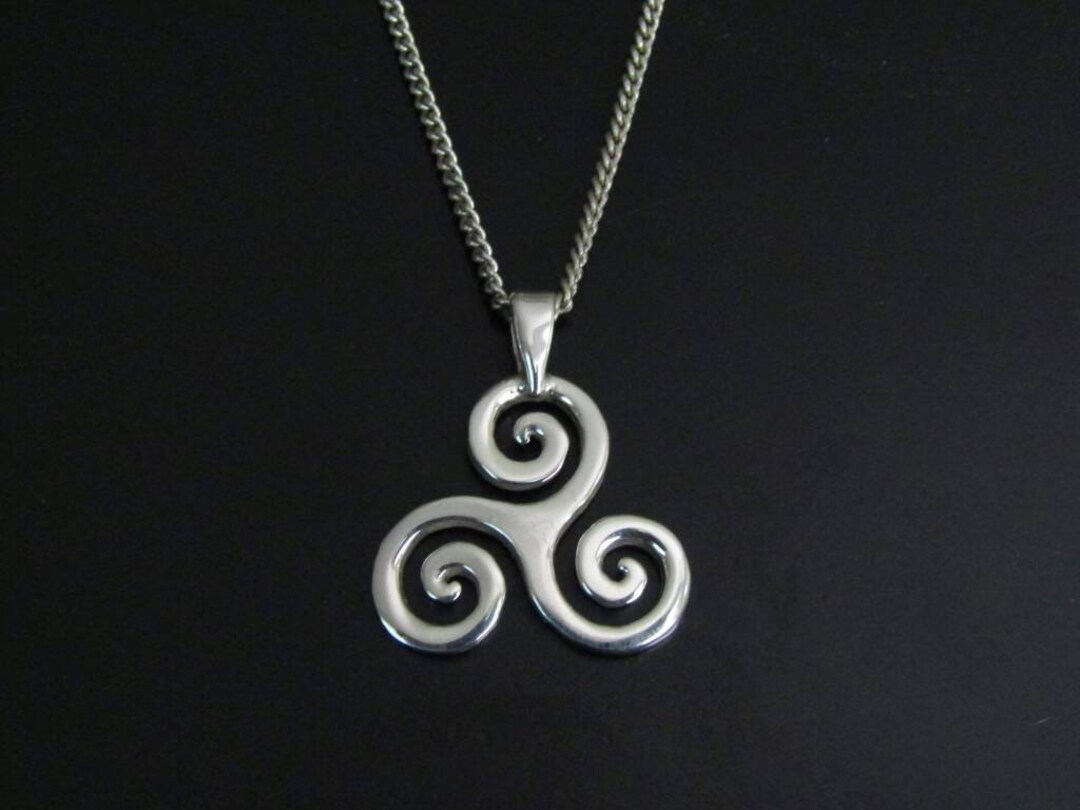 Silver Triskelion Pendant, Triskele Necklace, Sterling Silver ...