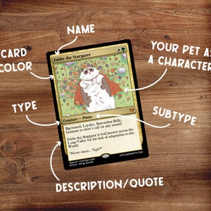 Custom MTG Cards With Your Pet Illustration Fun Hand-drawn Proxy Magic ...