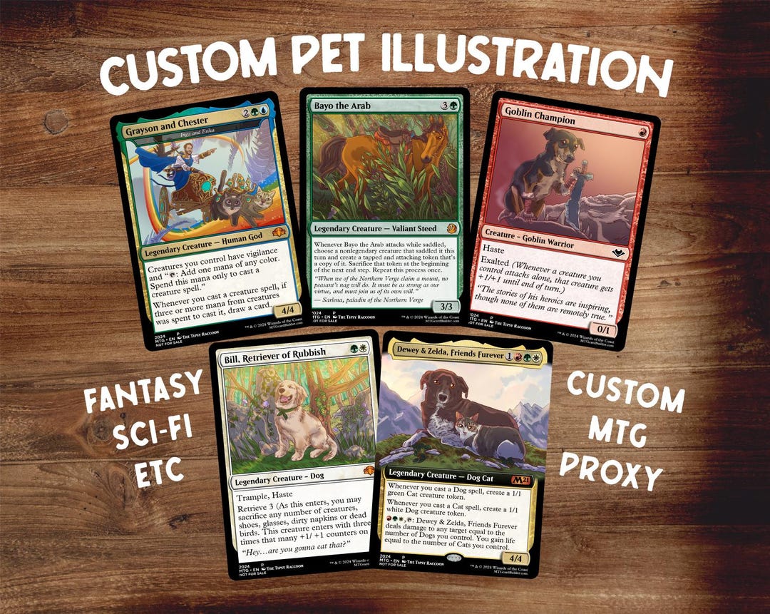 Custom MTG Cards With Your Pet Illustration | Fun Hand-drawn Proxy ...