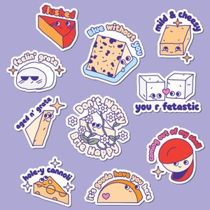 Cheese Stickers DIGITAL DOWNLOAD | 10 Unique Designs Cute Stationery ...