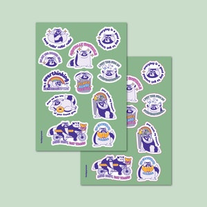 Raccoon Stickers DIGITAL DOWNLOAD | 11 Unique Designs Cute Stationery ...