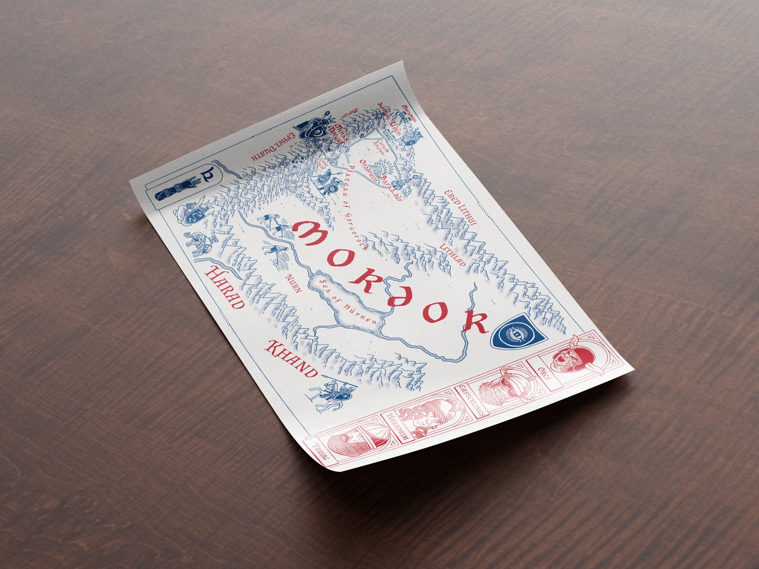 Mordor Map Digital Instant Download Map of Middle Earth Wall Art Lord ...