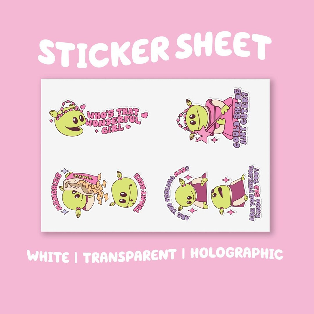 Nanalan Mona Sticker Sheet | 6 Unique Design Bundle Cute Stationery ...