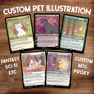 Custom MTG Cards With Your Pet Illustration Fun Hand-drawn Proxy Magic ...