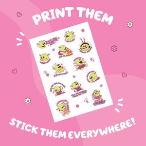 Nanalan Stickers DIGITAL DOWNLOAD | 12 Unique Designs Cute Stationery ...