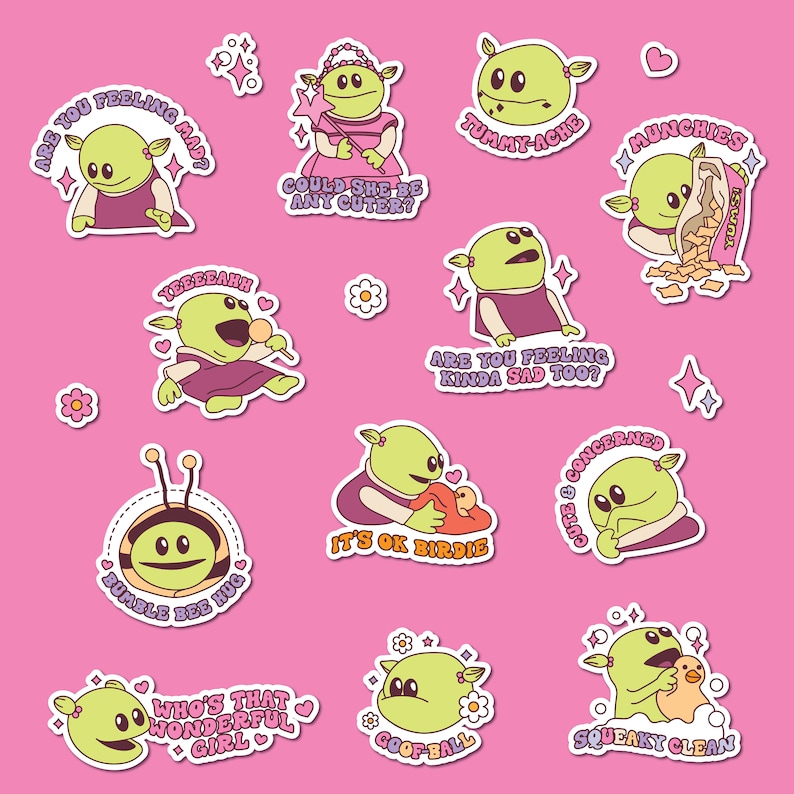 Nanalan Stickers DIGITAL DOWNLOAD 12 Unique Designs Cute Stationery ...