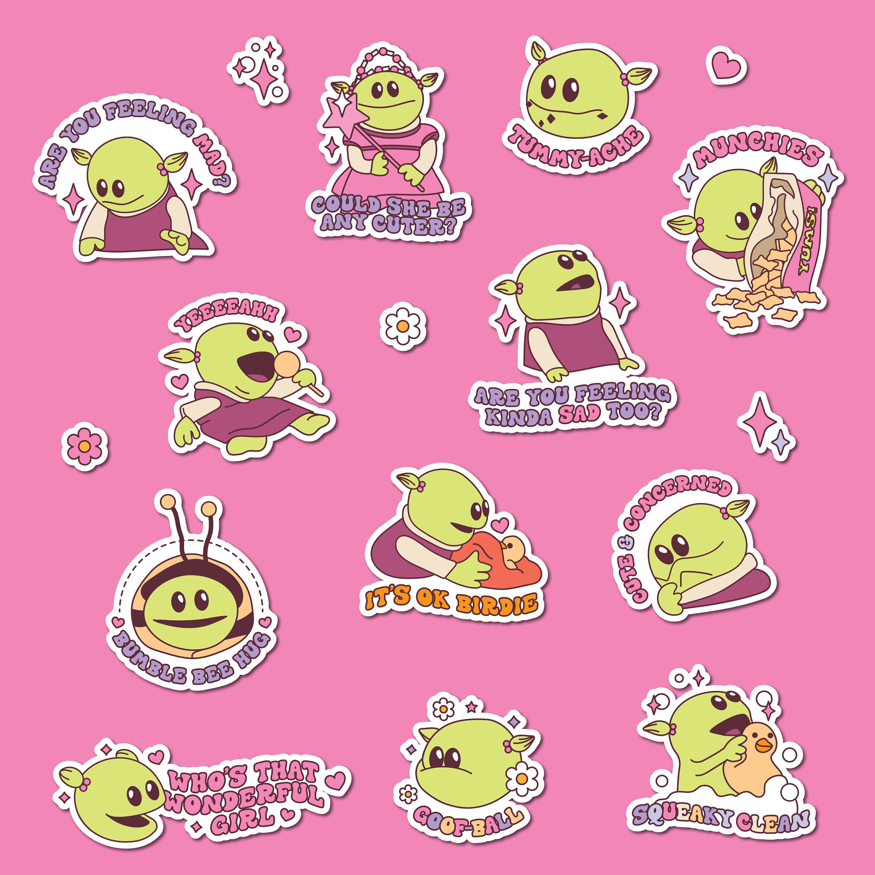 Nanalan Stickers DIGITAL DOWNLOAD 12 Unique Designs Cute Stationery ...