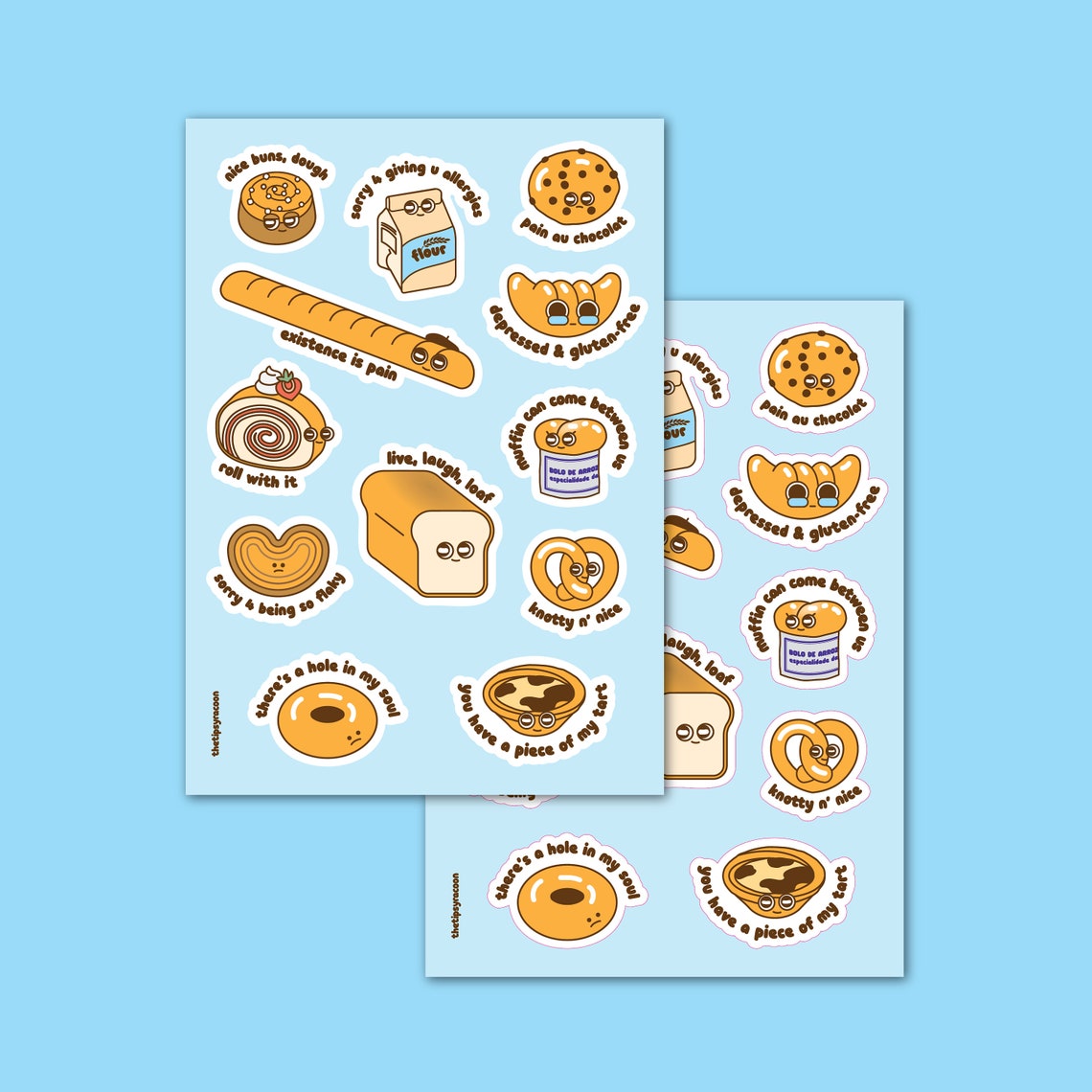 Bread & Pastry Stickers DIGITAL DOWNLOAD 12 Unique Designs Cute ...