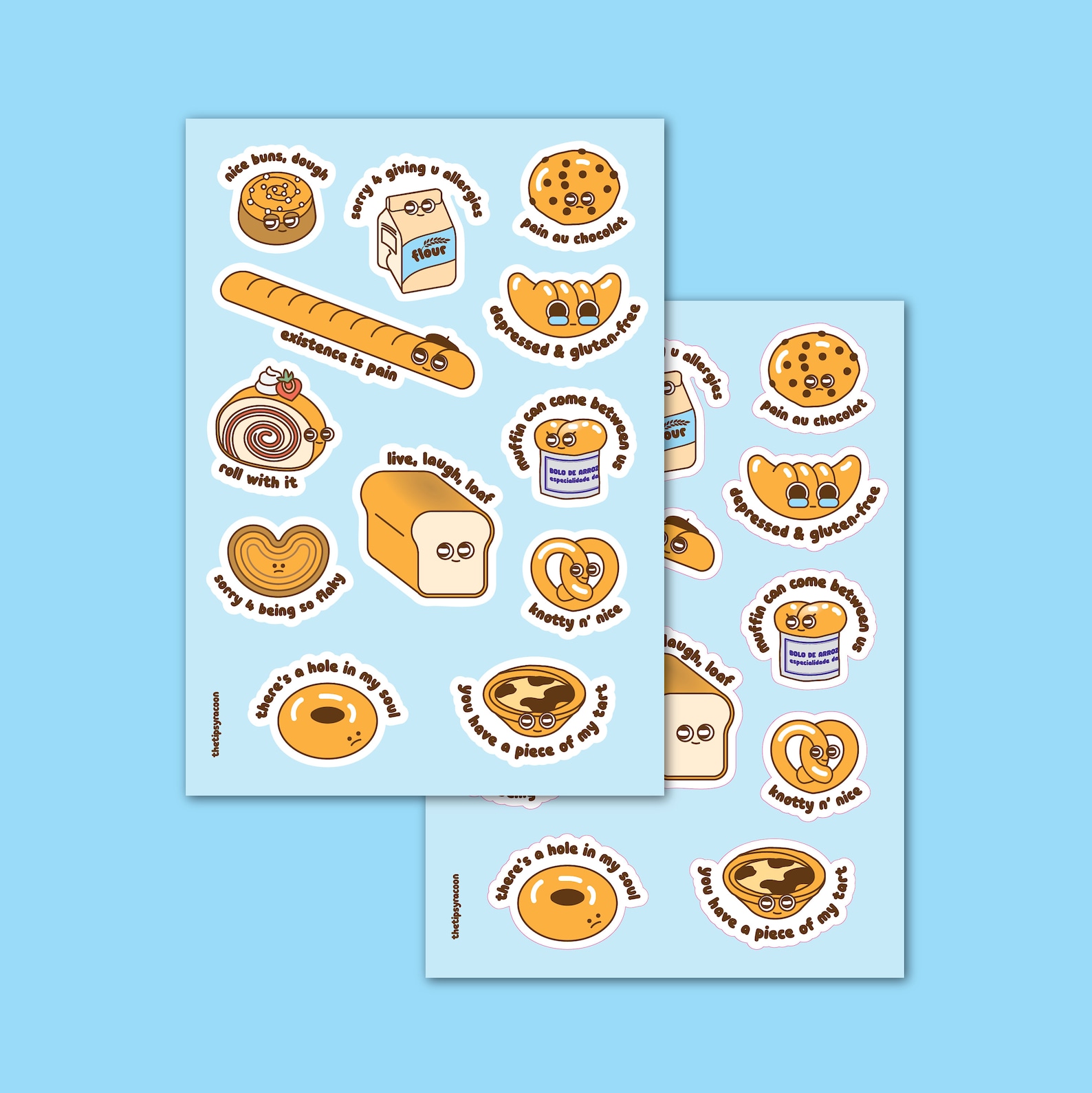 Bread & Pastry Stickers DIGITAL DOWNLOAD 12 Unique Designs Cute ...