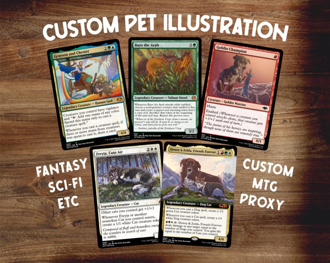 Custom MTG Cards With Your Pet Illustration | Fun Hand-drawn Proxy ...