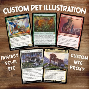 Custom MTG Cards With Your Pet Illustration | Fun Hand-drawn Proxy ...