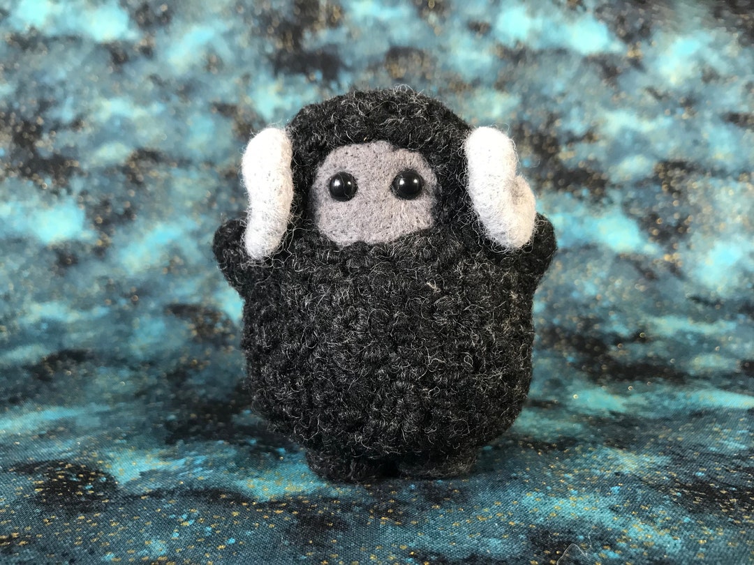 Black Sheep Spirit Cute Ram Sculpture Fantasy Wool Creature - Etsy