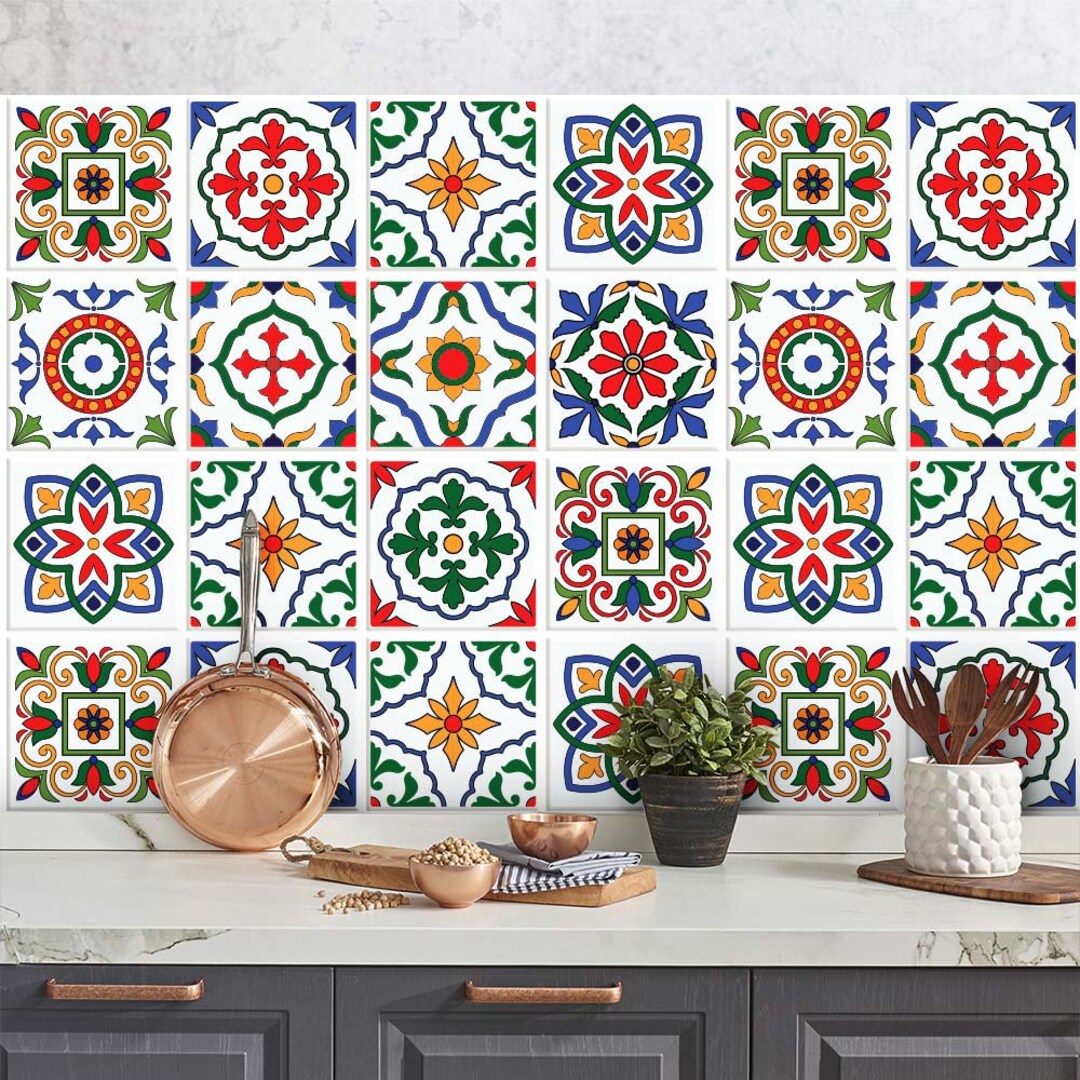 RE-COVERTILES Adhesive Tiles Furniture Stickers Backsplash Peel and ...