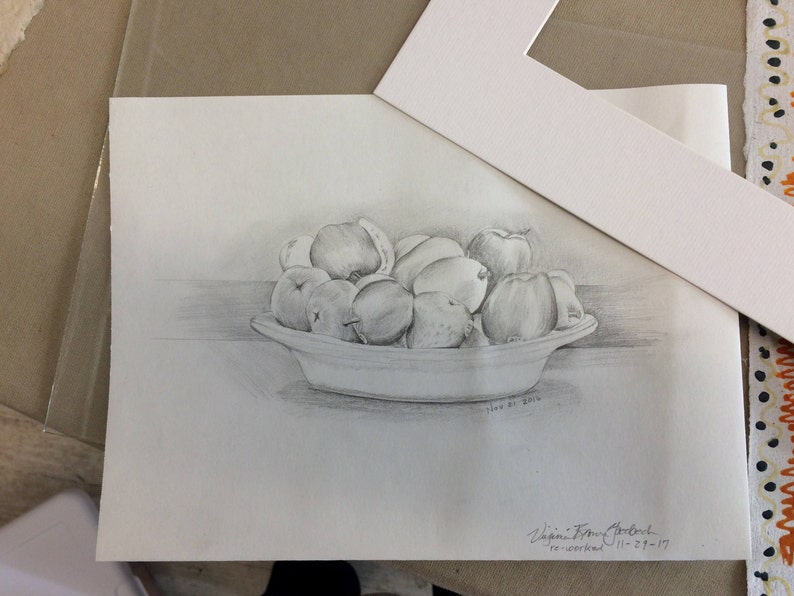 Fruit Bowl Pencil Drawing - Etsy