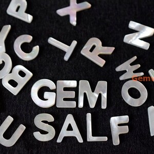 1pcs 10mm Natural White MOP Letters A-Z 26 Capitals Mother of Pearl ...
